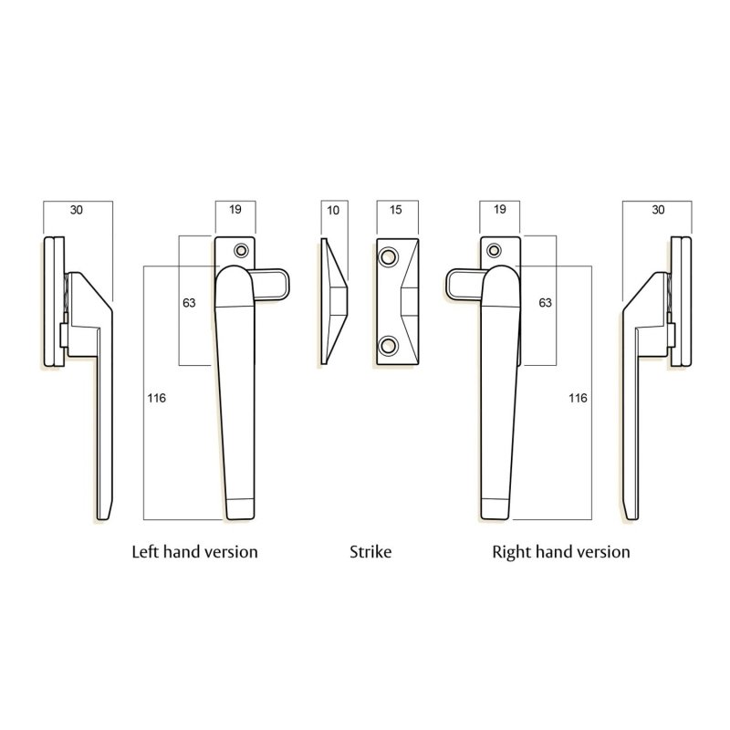Buy WHITCO WINDOW LOCK CHROME SERIES 25 RH CASEMENT FASTENER NON ...